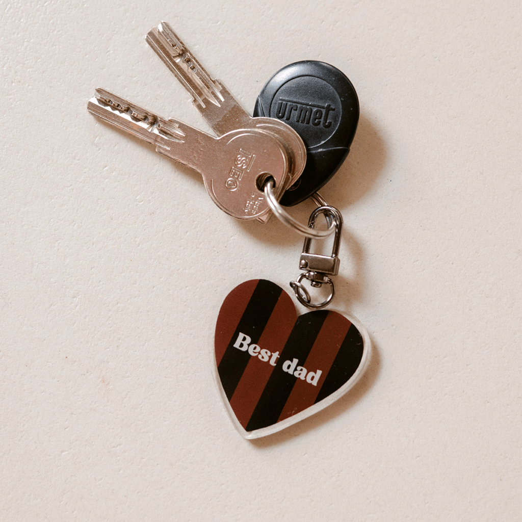 Porte-clé Best Dad – Rayures marrons & noires Mon Petit Léon - En ...